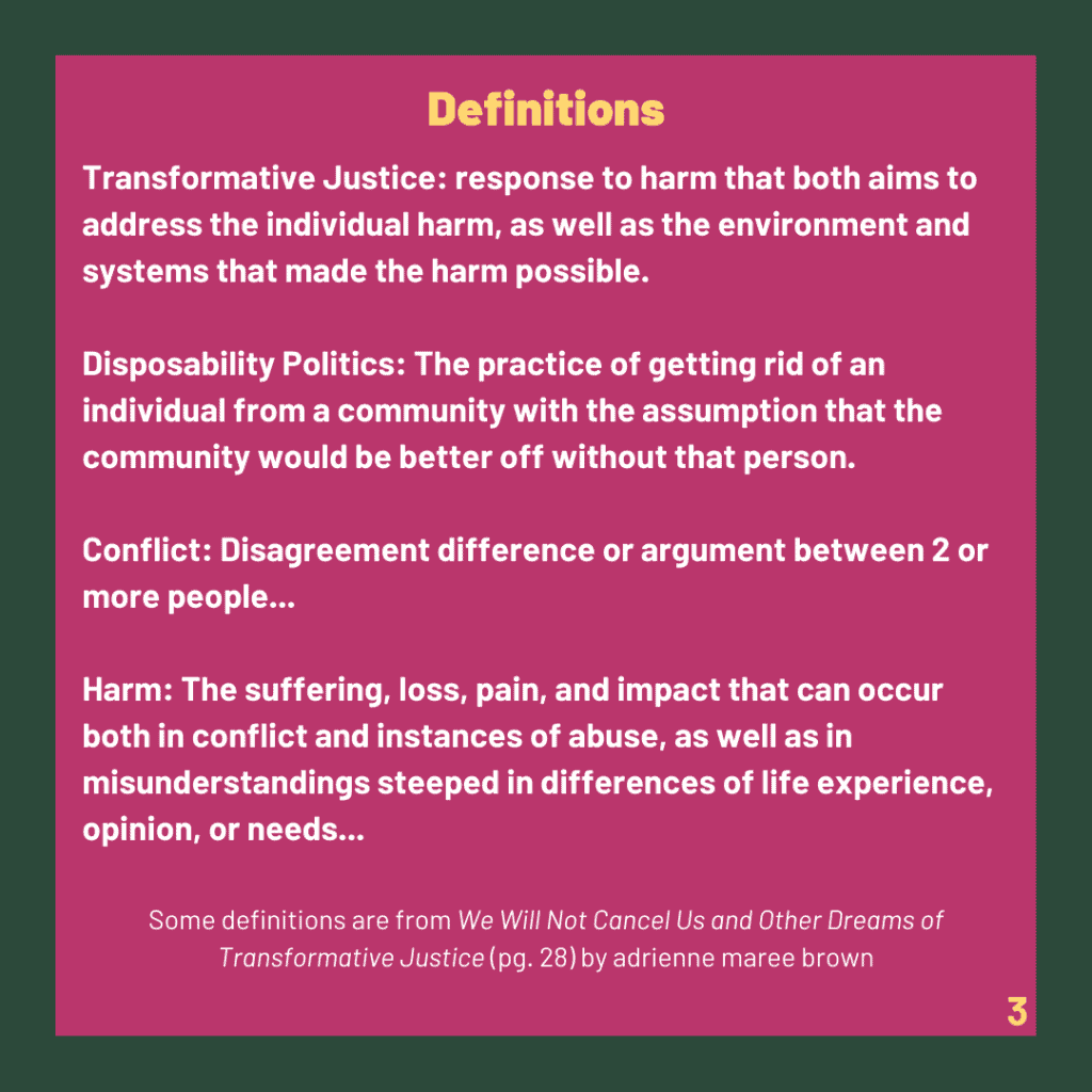 Transformative Justice Zine – Gender Justice Leadership Programs